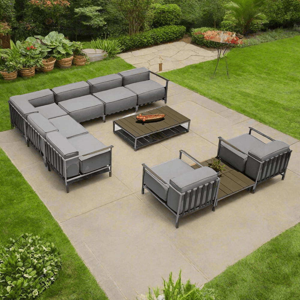 OUTSY Sunrise 10-Piece Deep Seating Set - Modern Wicker
