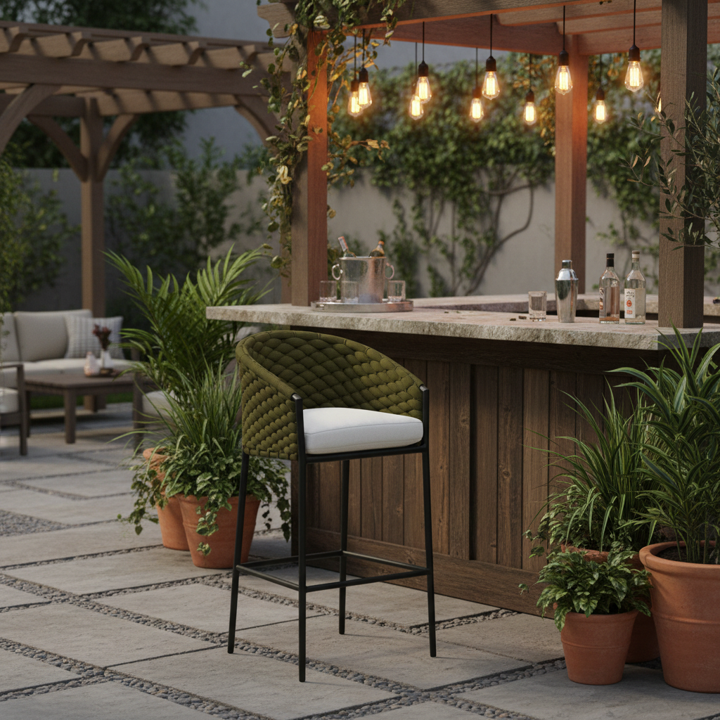 Lloyd Flanders Escape Aluminum Bar Stool | Outdoor Bar Seating